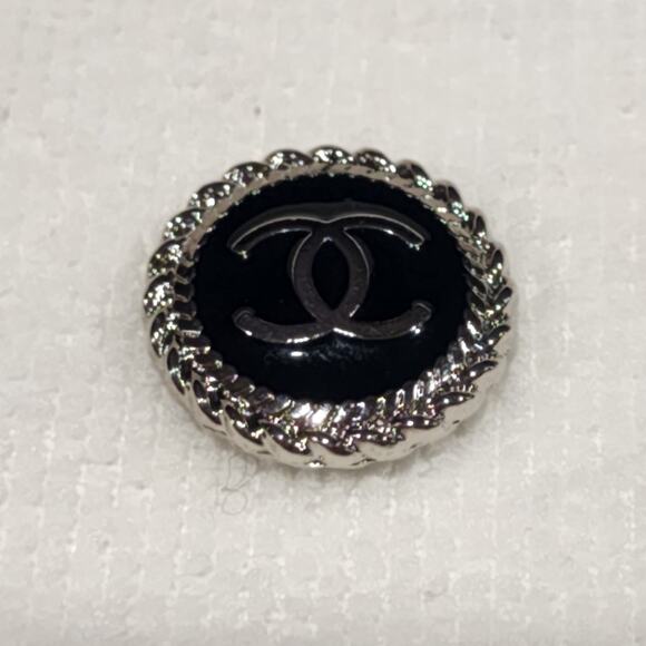 CHANEL | Jewelry | Chanel Button Silver Black Necklace | Poshmark